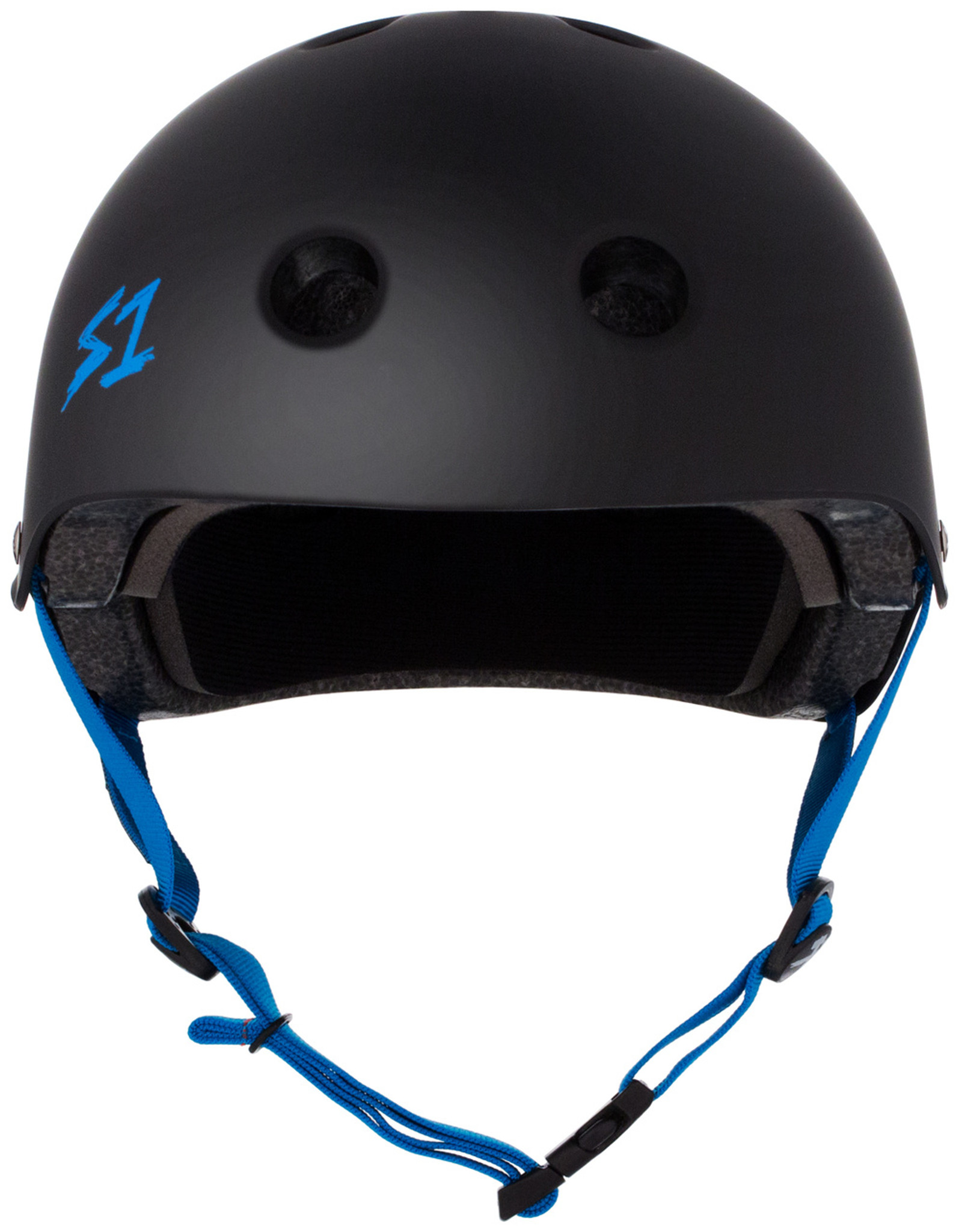 S1 Lifer Helmet – Black Matte & Cyan Straps – Origin Skates